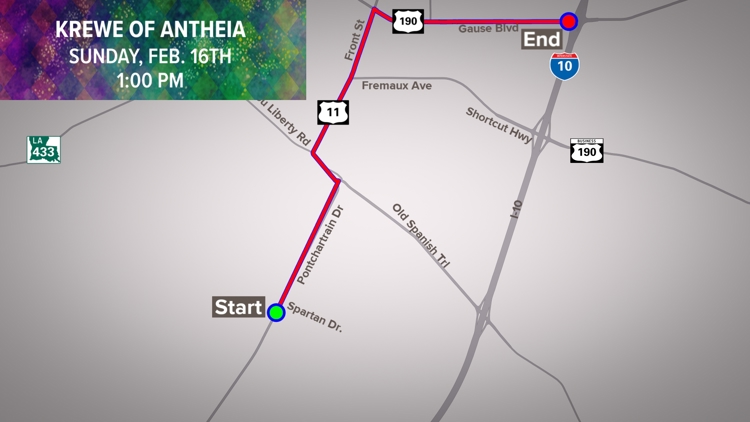 Krewe of Antheia parade route and time 2025 | wwltv.com