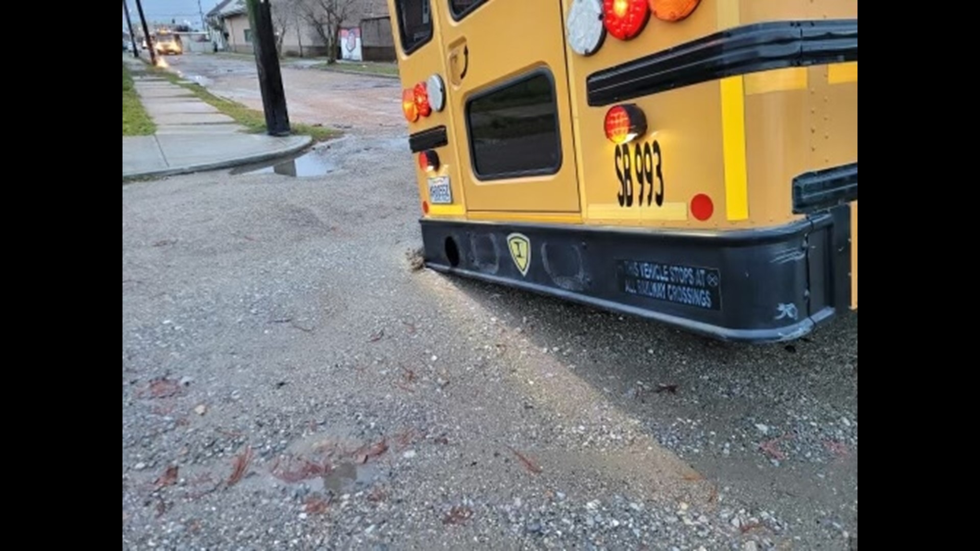 School bus with students got stuck in a pothole Tuesday and then it ...