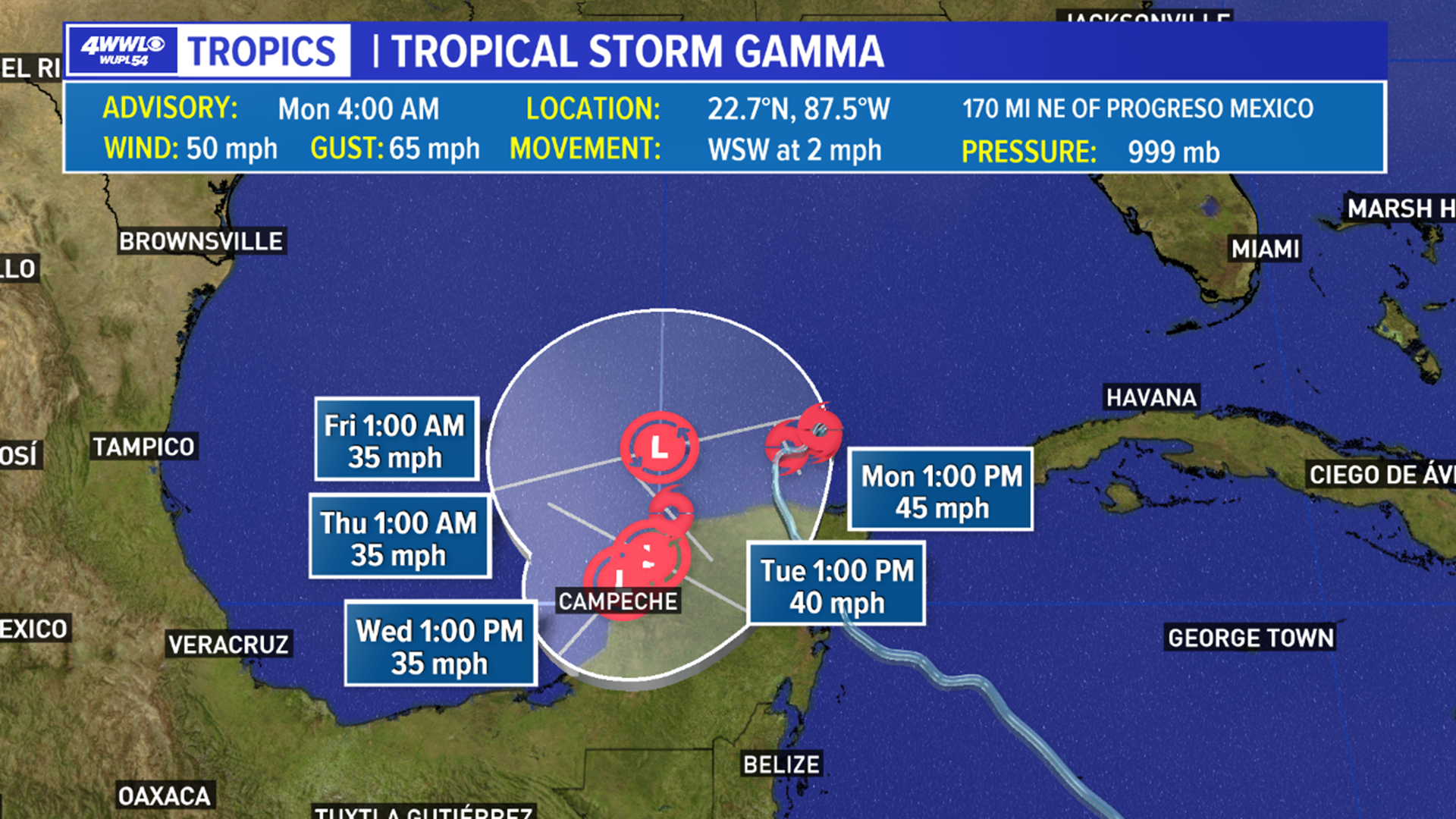 Tropical Storm Delta forms, heads into the Gulf late Tuesday | wwltv.com