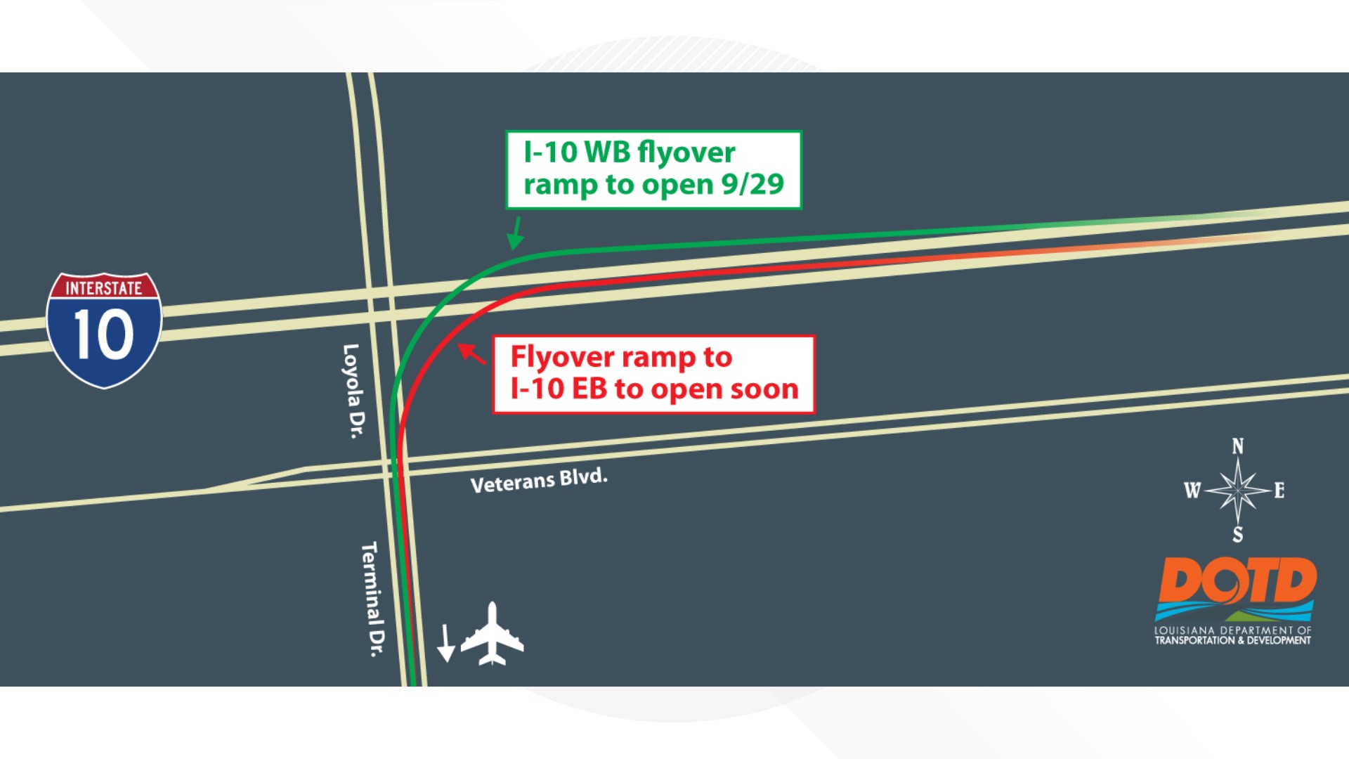 I-10 West flyover ramp to MSY now open | wwltv.com