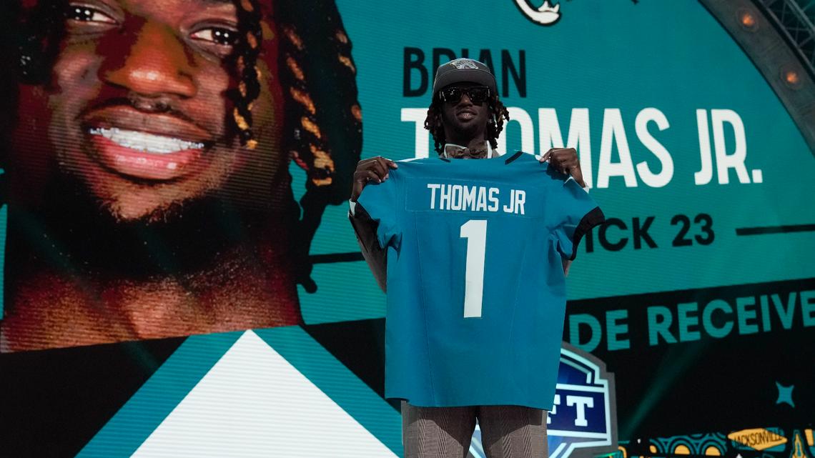 Let's draft two! Jaguars double up on LSU stars by selecting WR Thomas Jr. and DT Smith early ...