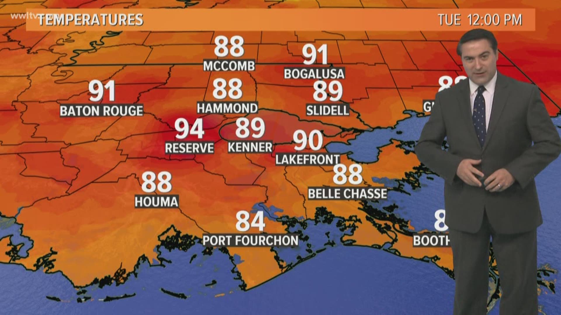 Tuesday Noon Weather Expert Forecast - the heat returns today | wwltv.com