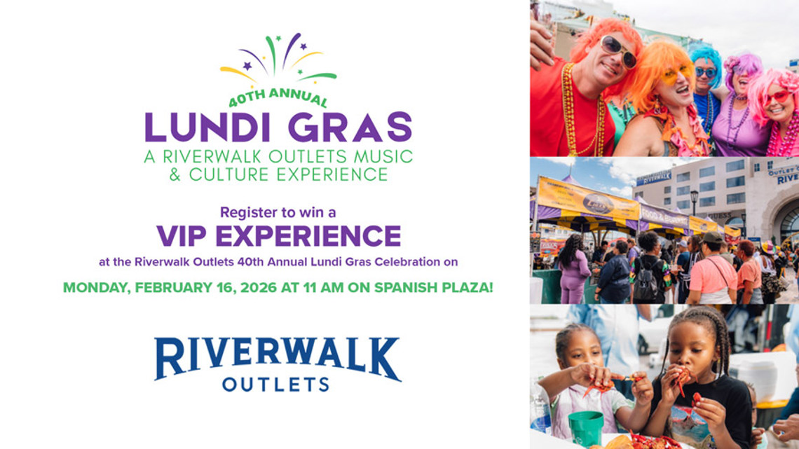 Be A VIP at Riverwalk Outlets 40th Annual Lundi Gras Celebration ...