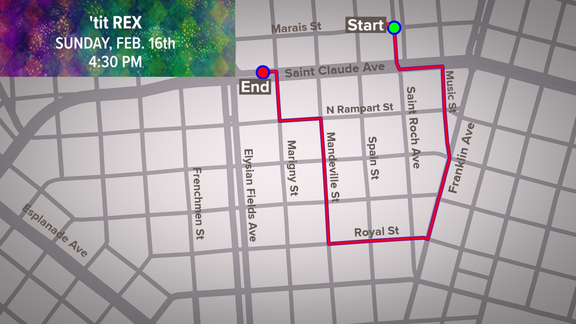 tit Rəx parade route and time 2025 | wwltv.com