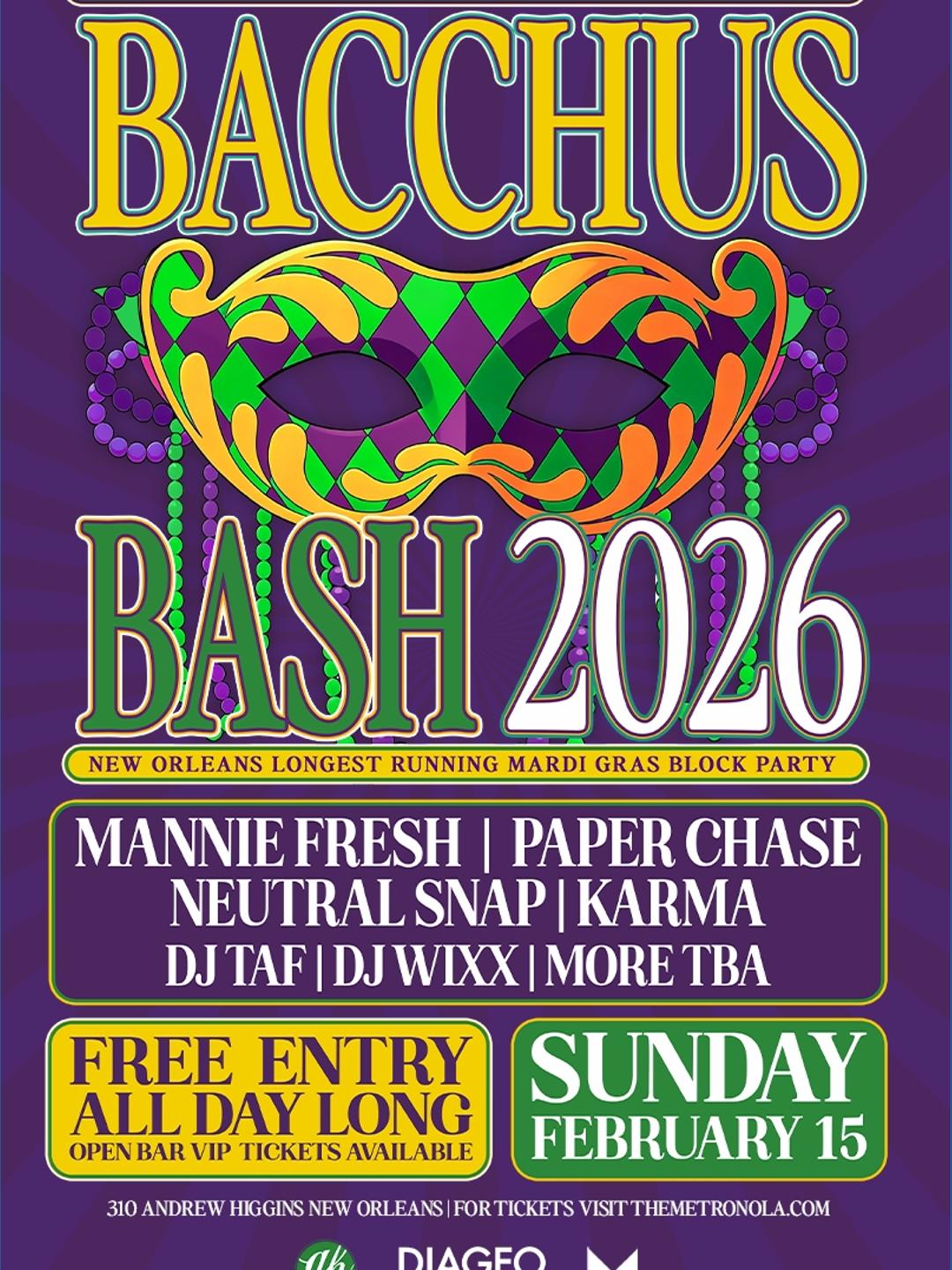 Bacchus Bash announces 2026 music lineup | wwltv.com