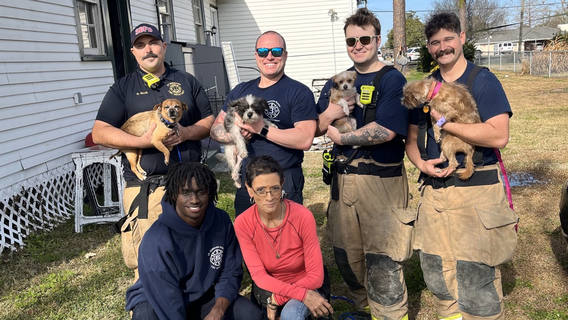 St. Bernard firefighters rescued four pups from a house fire | wwltv.com