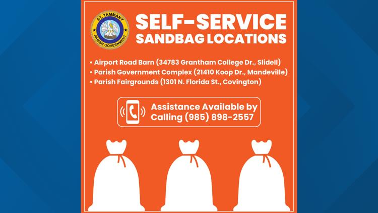 St. Tammany opens self-service sandbag locations ahead of heavy rain ...