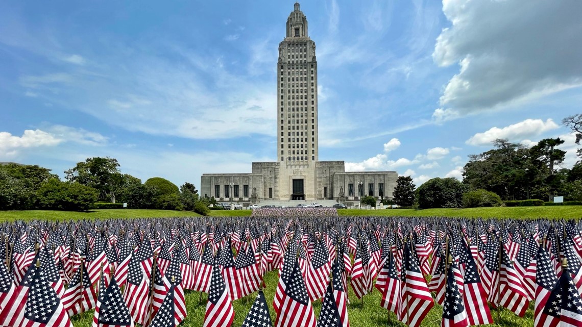 Thousands of American flags at Louisiana Capitol for Memorial Day ...
