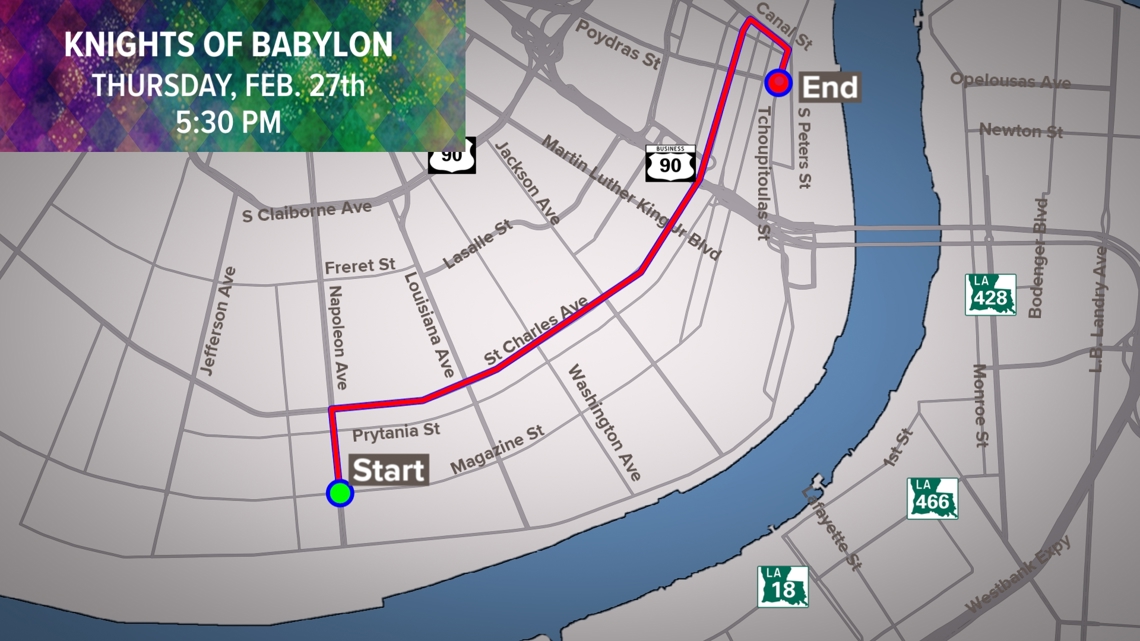 Knights of Babylon parade route and time 2025 | wwltv.com