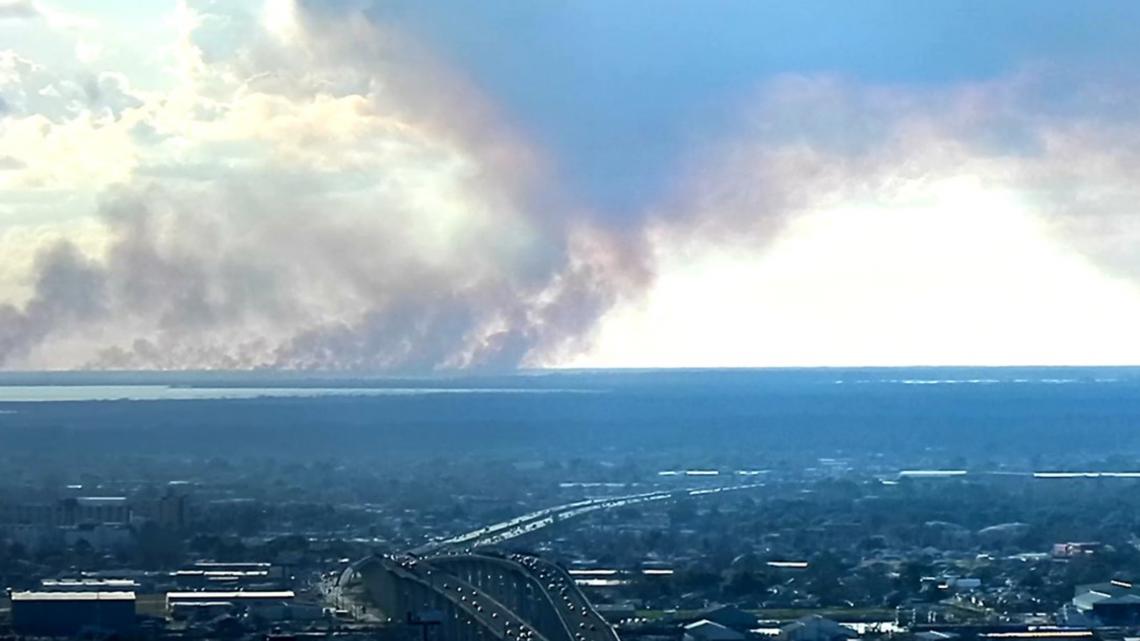 Large Marsh Fire Burns in St. Charles Parish, Officials Monitoring ...