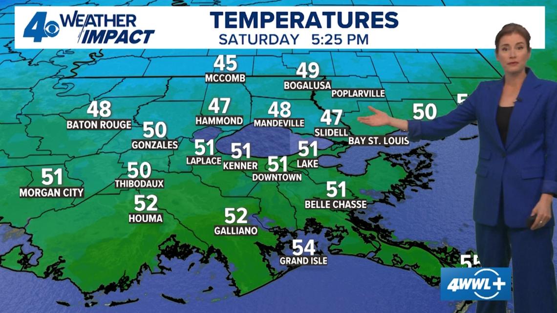 New Orleans 5pm Weather: Cold blast arrives for Sunday, three freezing ...