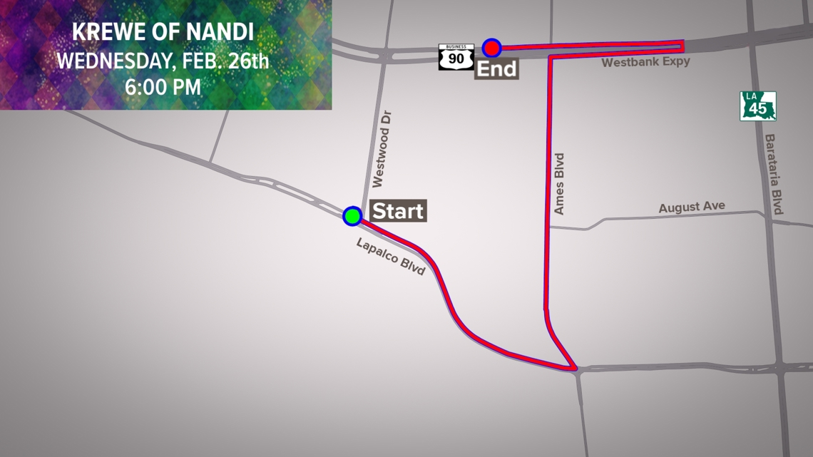 Krewe of Nandi parade route and time 2025 | wwltv.com