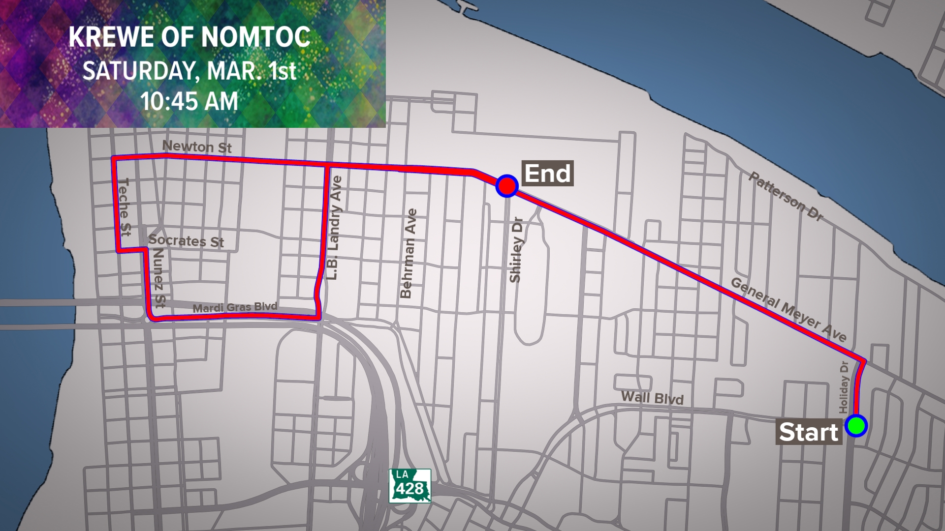 Krewe of NOMTOC parade route and time 2025 | wwltv.com
