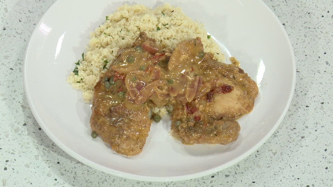 Cooking with Chef Kev: Final touches on Mediterranean chicken over ...