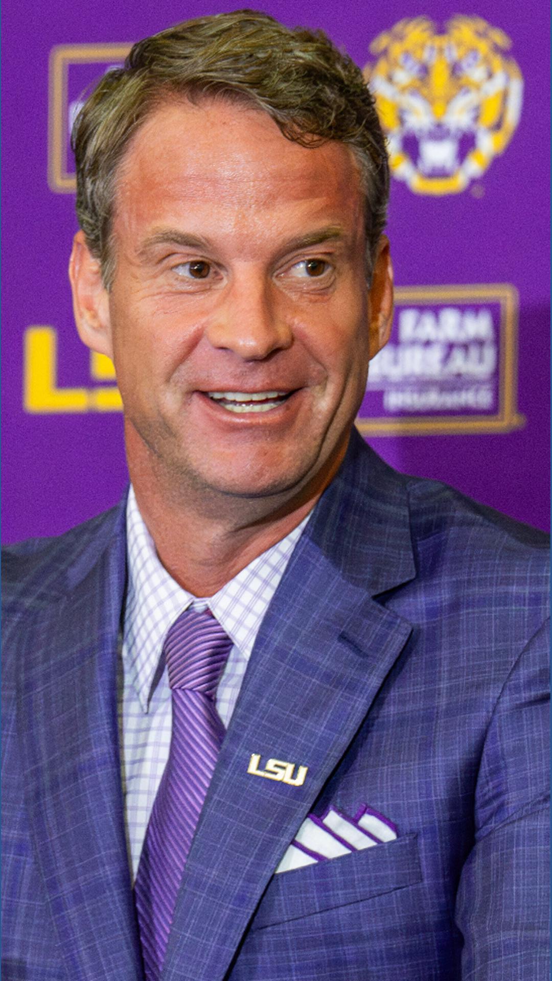 LSU coach Lane Kiffin announces that defensive coordinator Blake Baker ...