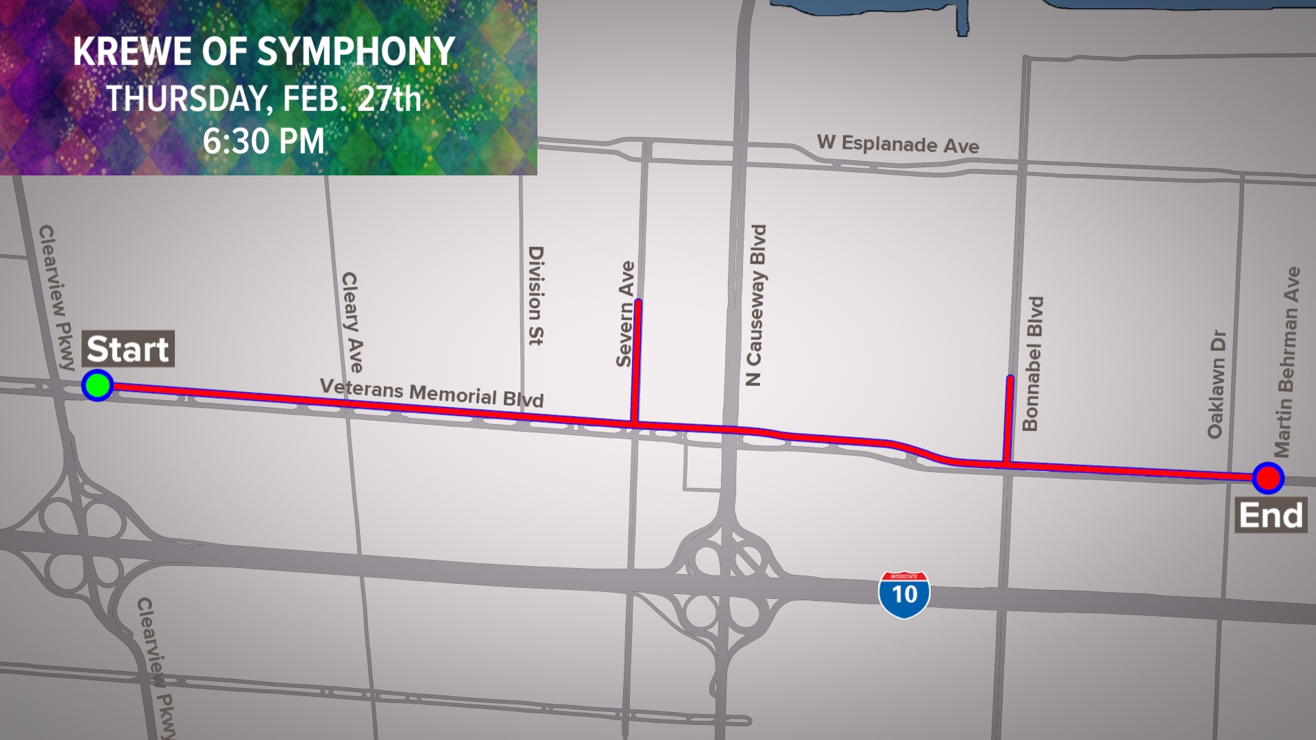 Krewe of Symphony parade route and time 2025 | wwltv.com