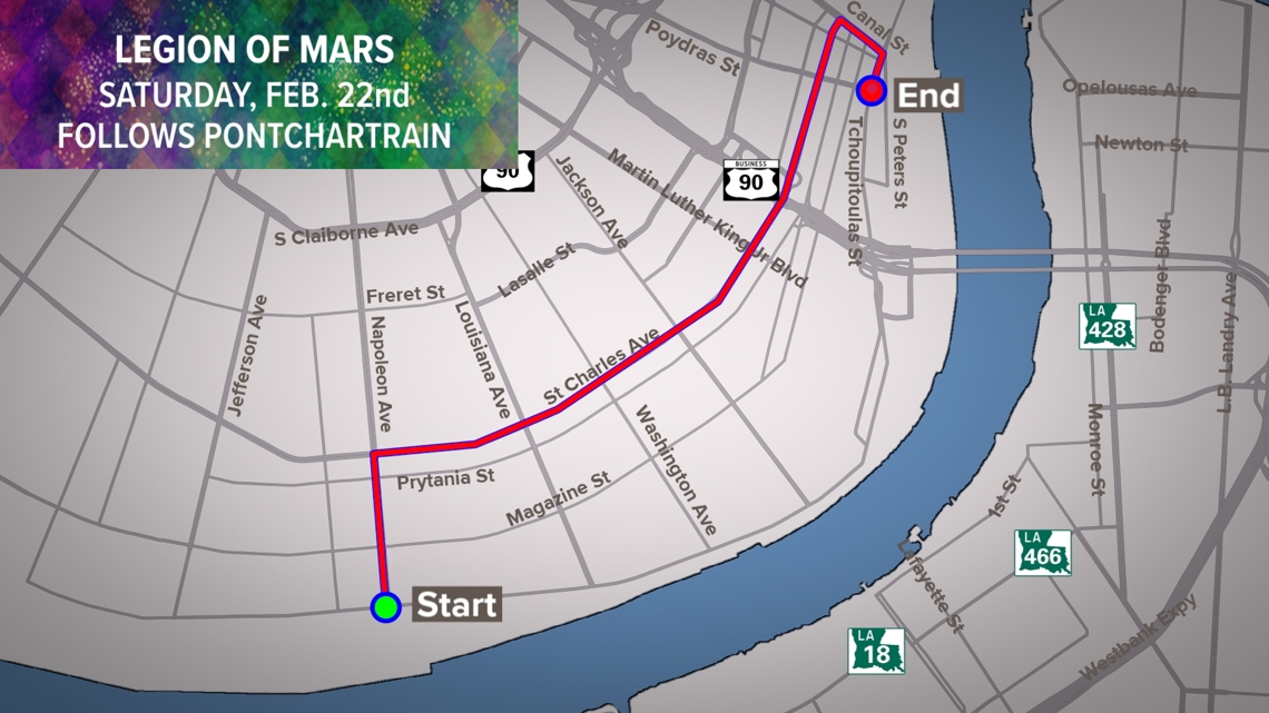 Legion of Mars parade route and time in New Orleans 2025 | wwltv.com