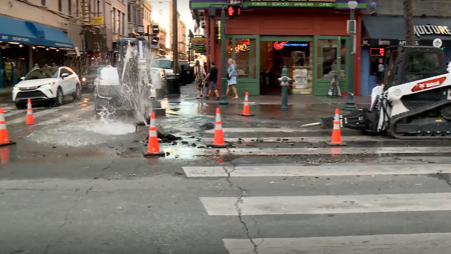 Crews tackle water main break at Royal and Canal Street | wwltv.com