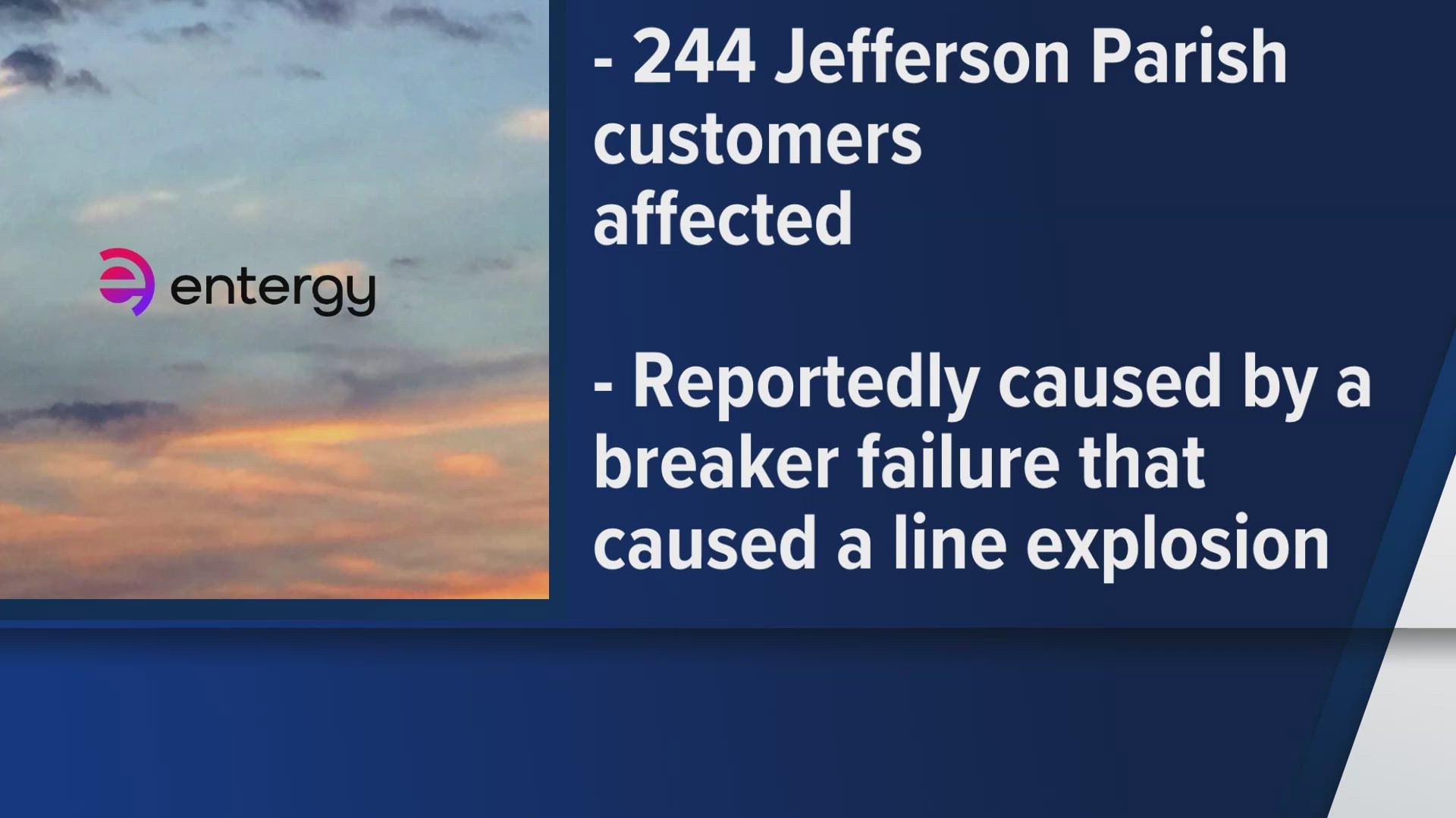 Jefferson Parish outage caused by breaker explosion, officials say ...
