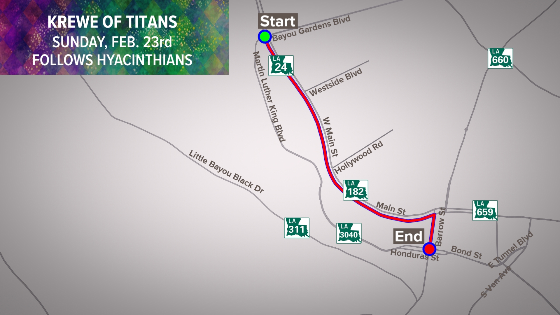 Krewe of Titans 2025 parade route and time | wwltv.com