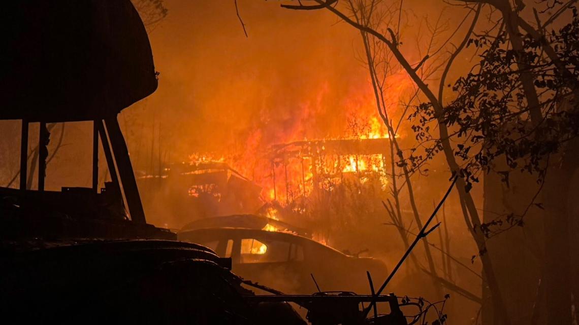 New Orleans fire crews fight three-alarm salvage yard fire | wwltv.com