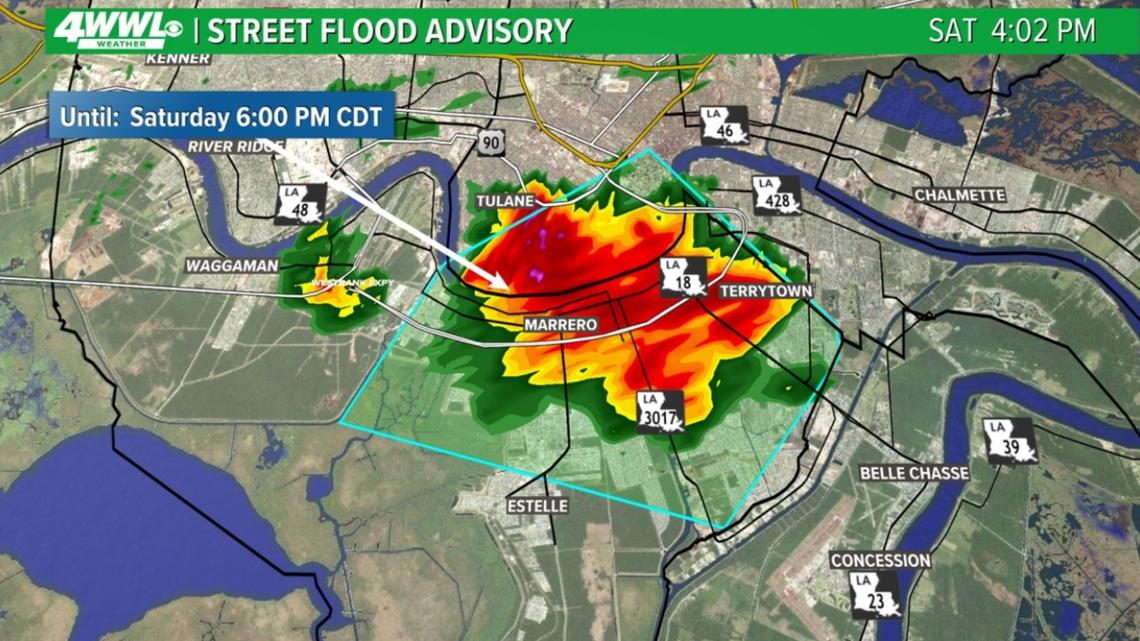Street Flood Advisory issued for parts of Orleans, Jefferson, and Plaquemines Parish | wwltv.com
