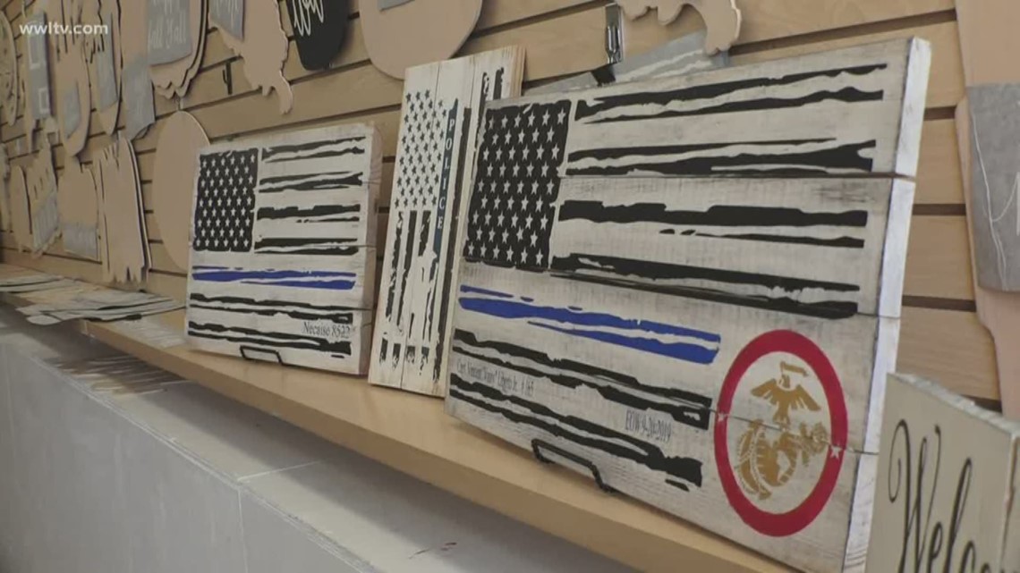 Painted thin blue line signs raise money for fallen police captain's ...