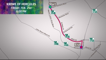 Krewe of Hercules parade route and time 2025 | wwltv.com