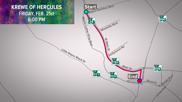 Krewe of Hercules parade route and time 2025 | wwltv.com