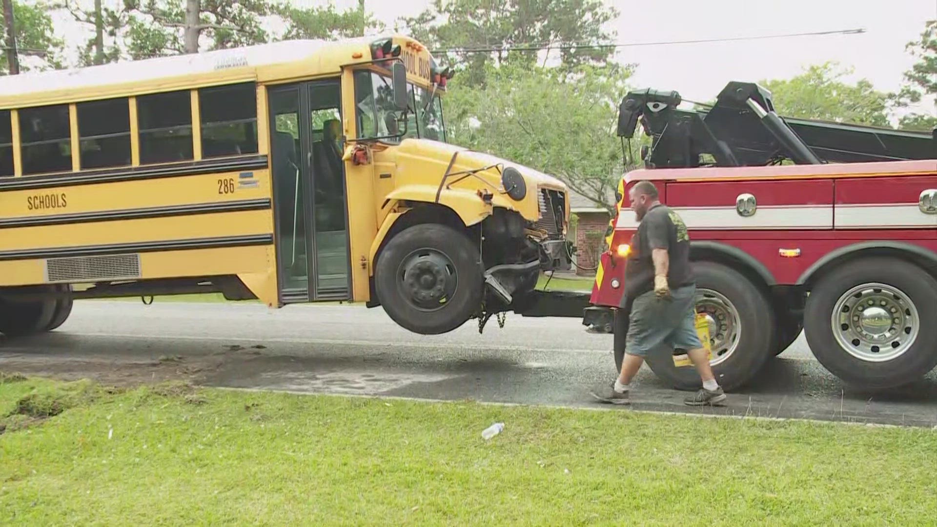 School bus and ambulance crash on South Military Road in Slidell ...