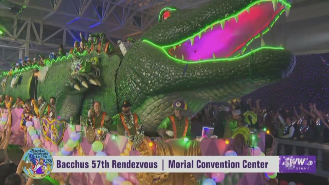 Bacchagator float rolls in Krewe of Bacchus parade and 57th Rendezvous ...