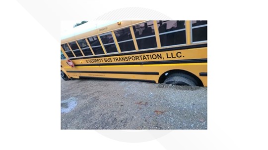 School bus with students got stuck in a pothole Tuesday and then it ...
